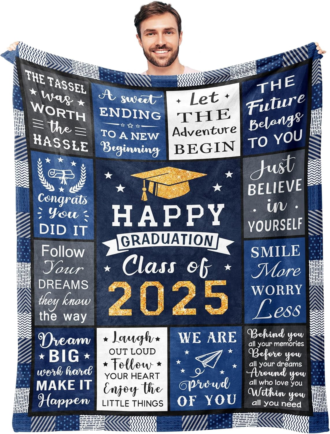 Graduation Gifts Throw Blanket, Graduation Decorations Class of 2025 ...