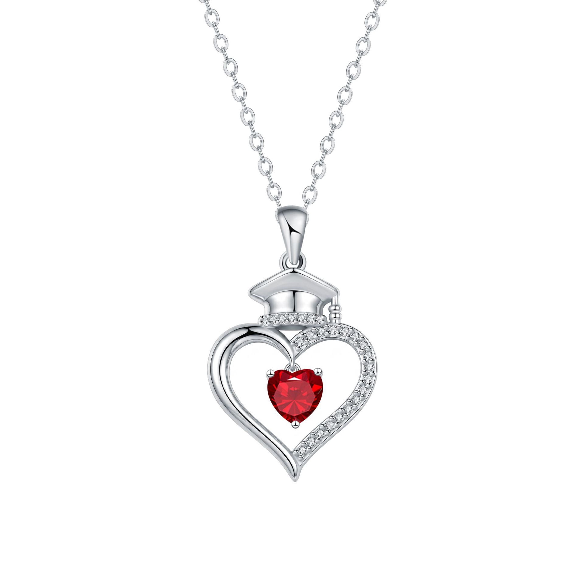 Graduation Gifts for Her, Sterling Silver Heart Birthstone Necklace ...