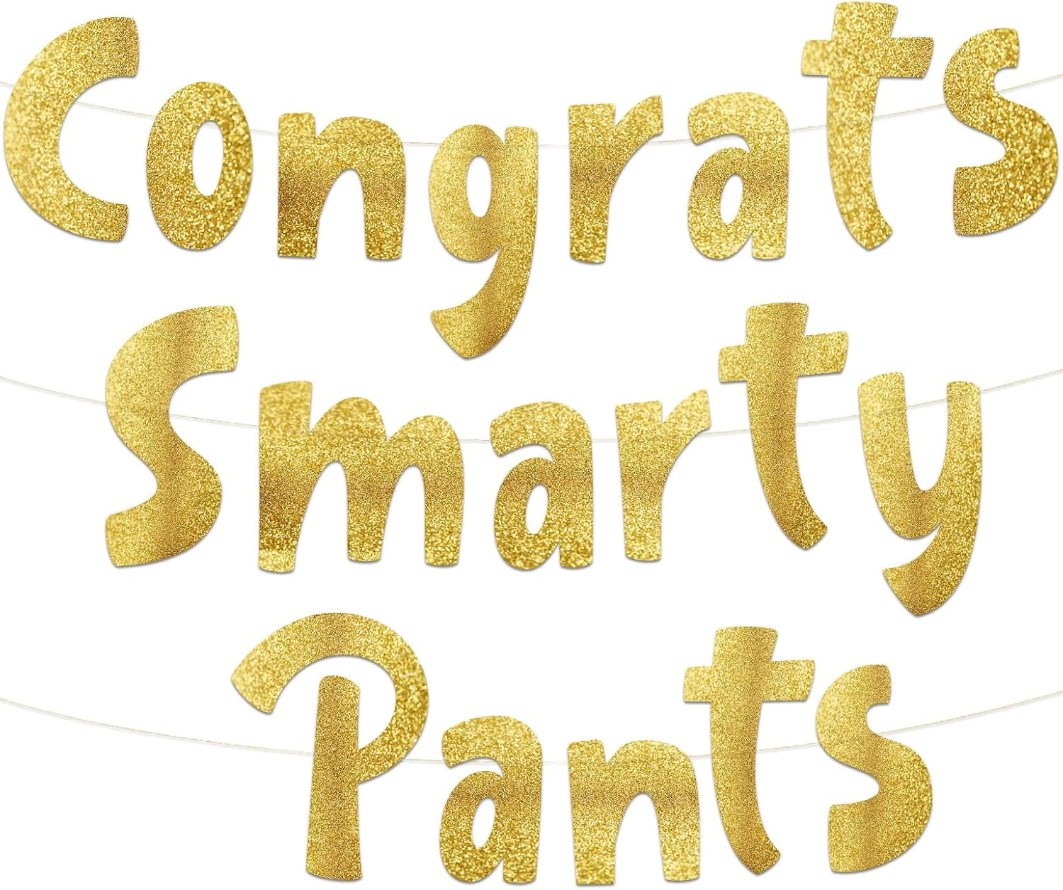 Graduation Gold Glitter Banner Congratulations Party Decorations ...