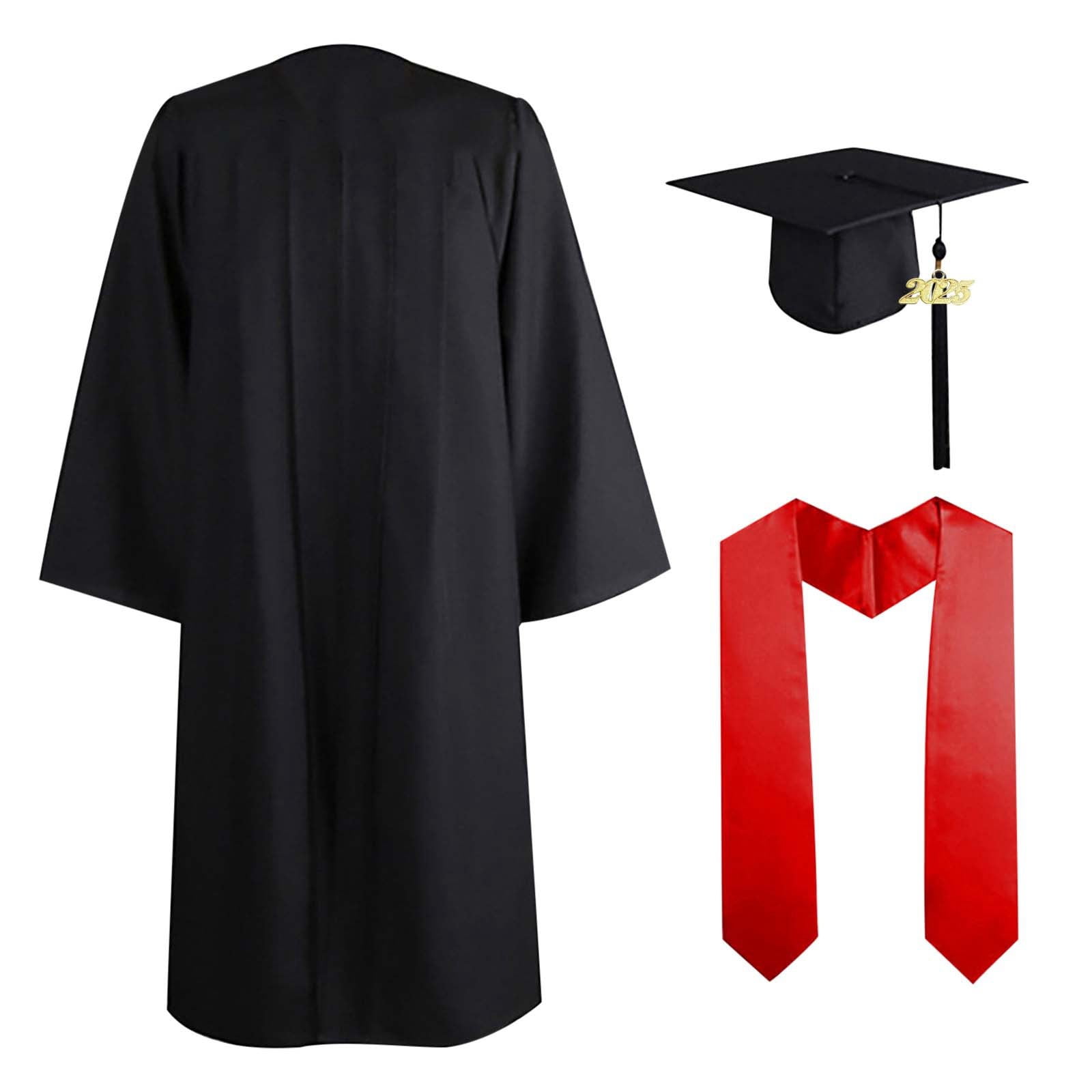 Graduation Gown And Cap For Adults 2024 - Unisex, Polyester ...