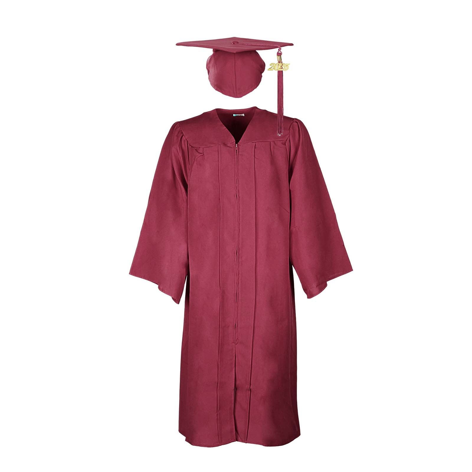 Graduation Gown And Cap With Tassel Set For Adults2025 Solid High ...