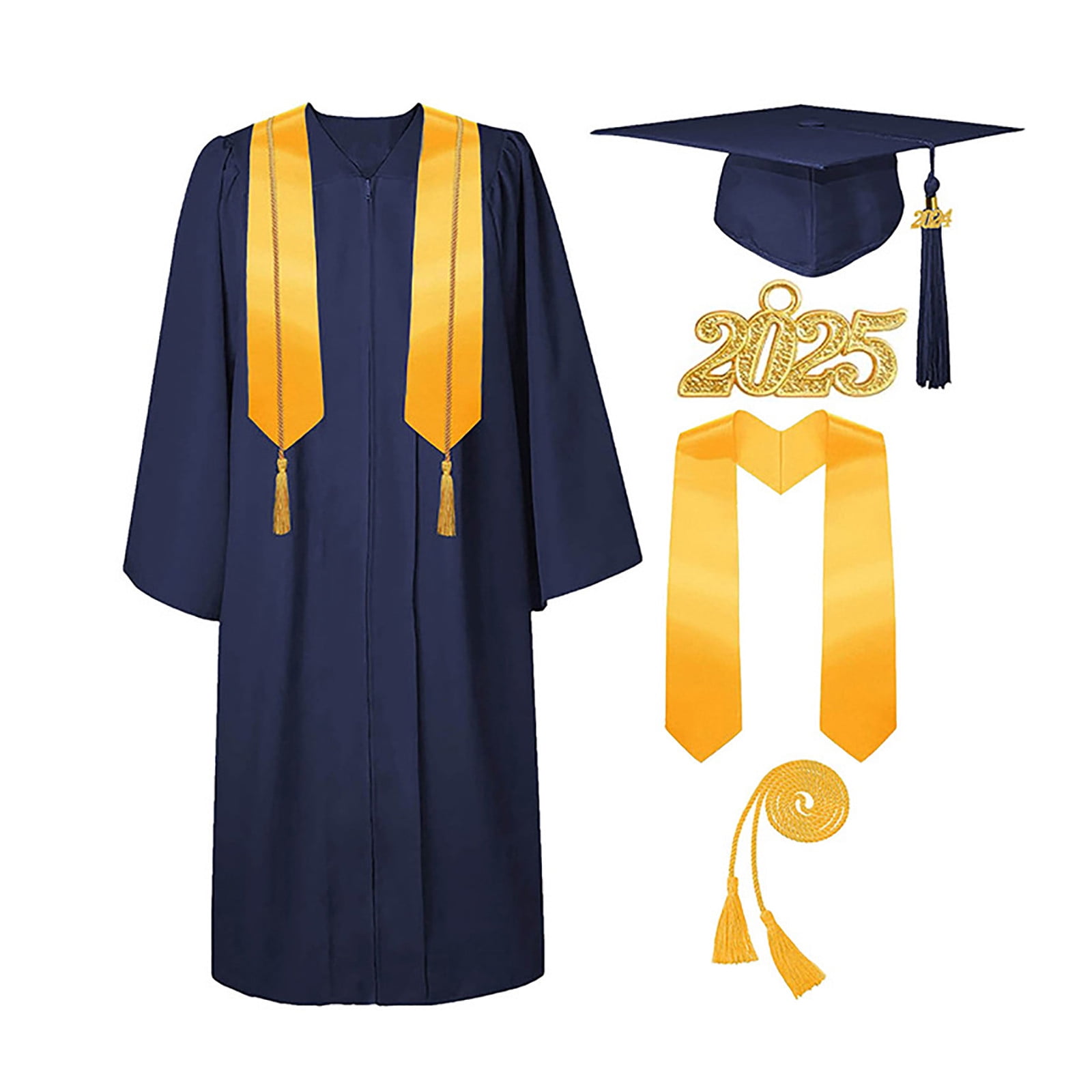 Graduation Gown Set with Cap: Graduation Gown Cap Tassel Set 2025 for ...