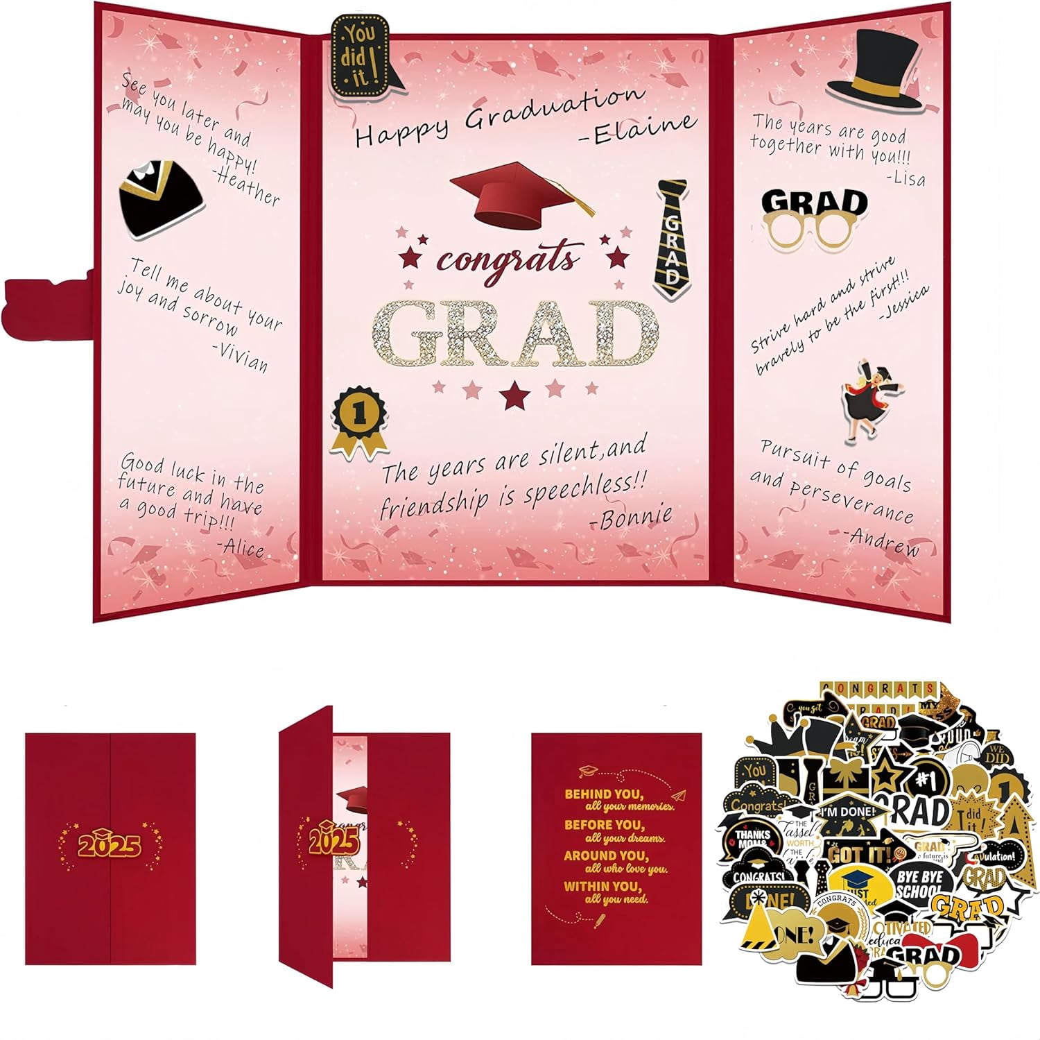 Graduation Guest Book 2025, Golden Font Class of Graduation Party ...
