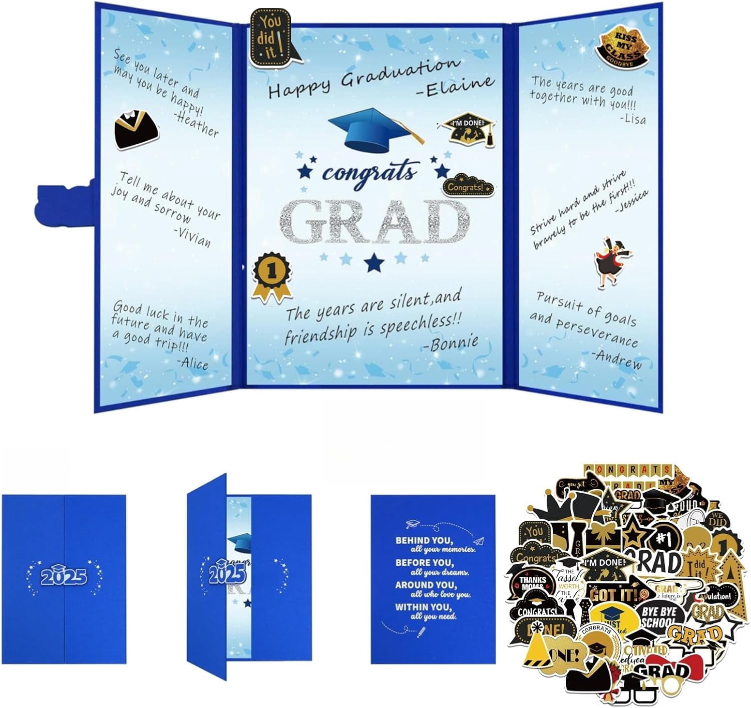 Graduation Guest Book 2025, Golden Font Class of Graduation Party ...