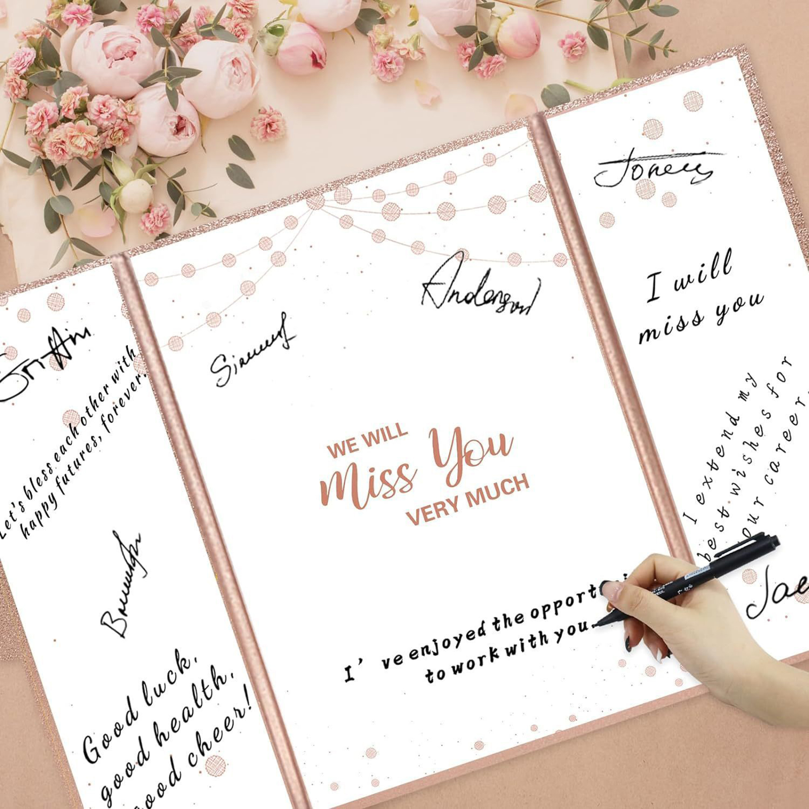 Graduation Guest Book Alternative Signature Congrats Certificate Gold ...