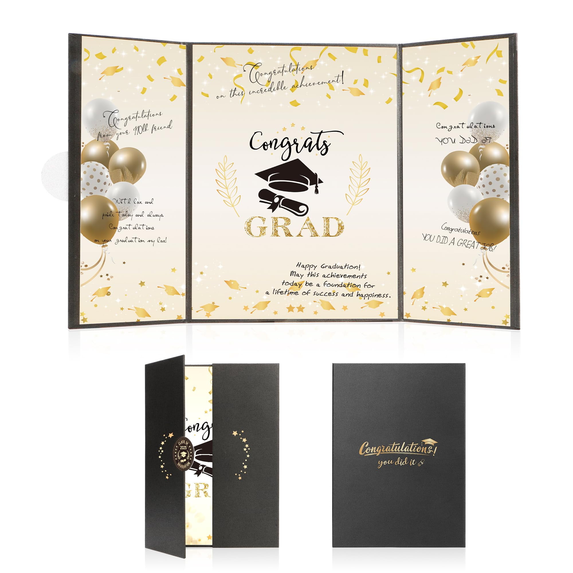 Graduation Guest BookTRDN 2025 Black and Gold Graduation Party Class of ...