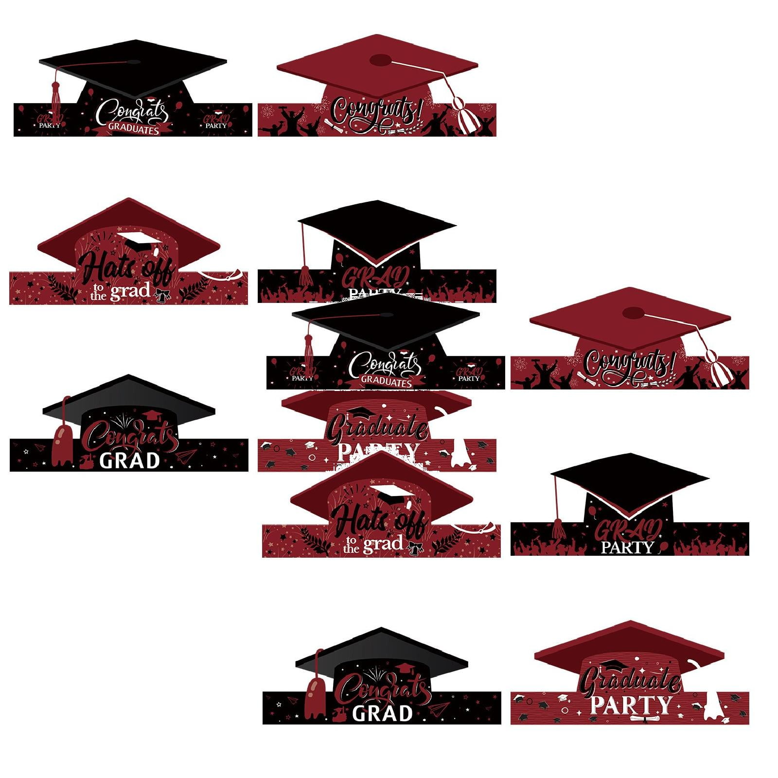 Graduation Hat Paper Cutout 2024 Graduation Party Decoration Kit Hat ...