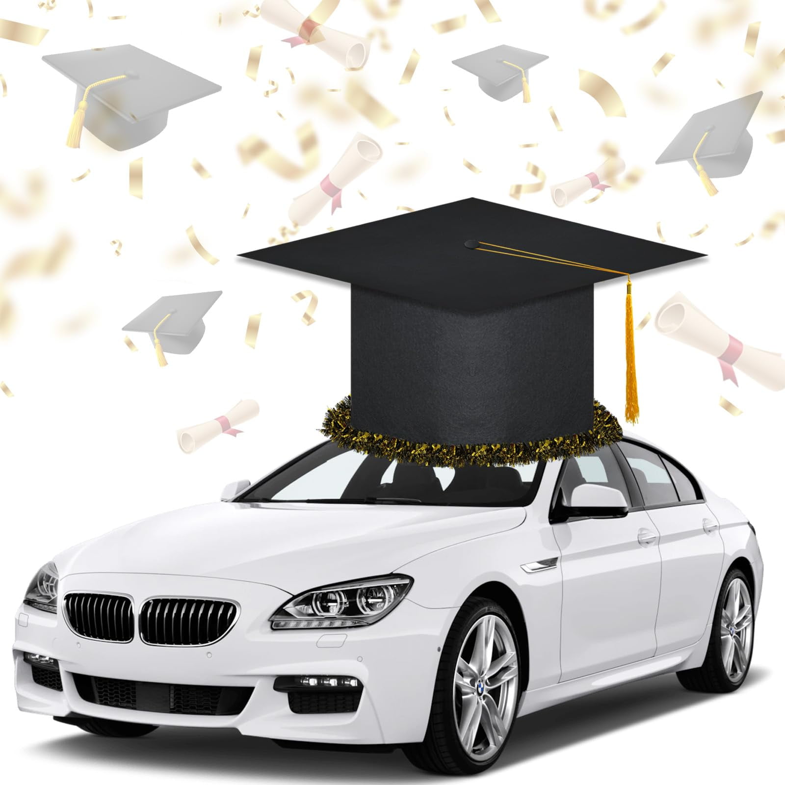 Graduation Hat Parade Car KEF16 Decoration Kit，39 Inch*15 Inch Giant ...