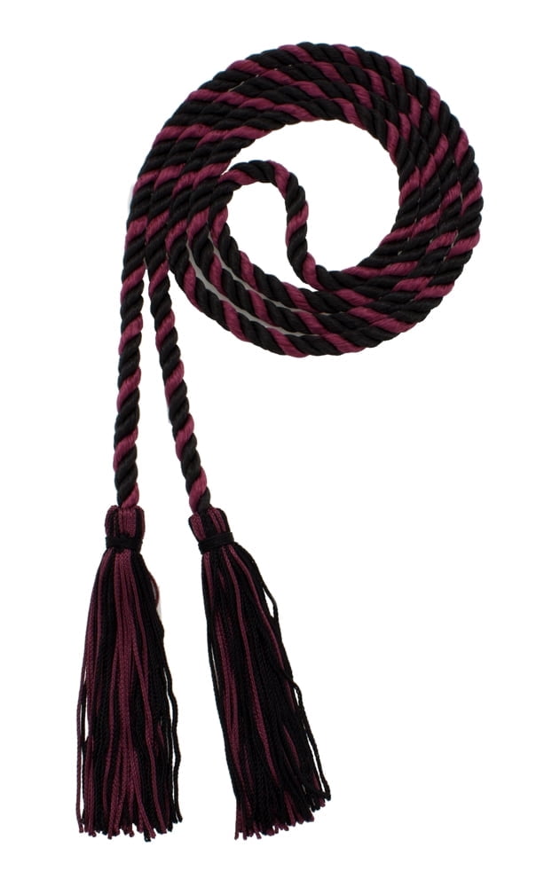 Graduation Honor Cord - BLACK / MAROON - Every School Color Available ...