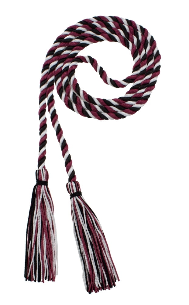 Graduation Honor Cord - BLACK / MAROON / WHITE - Every School Color ...