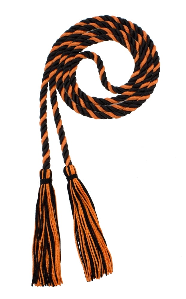 Black/Orange Graduation Honor Cord - Versatile School Colors, Quality ...