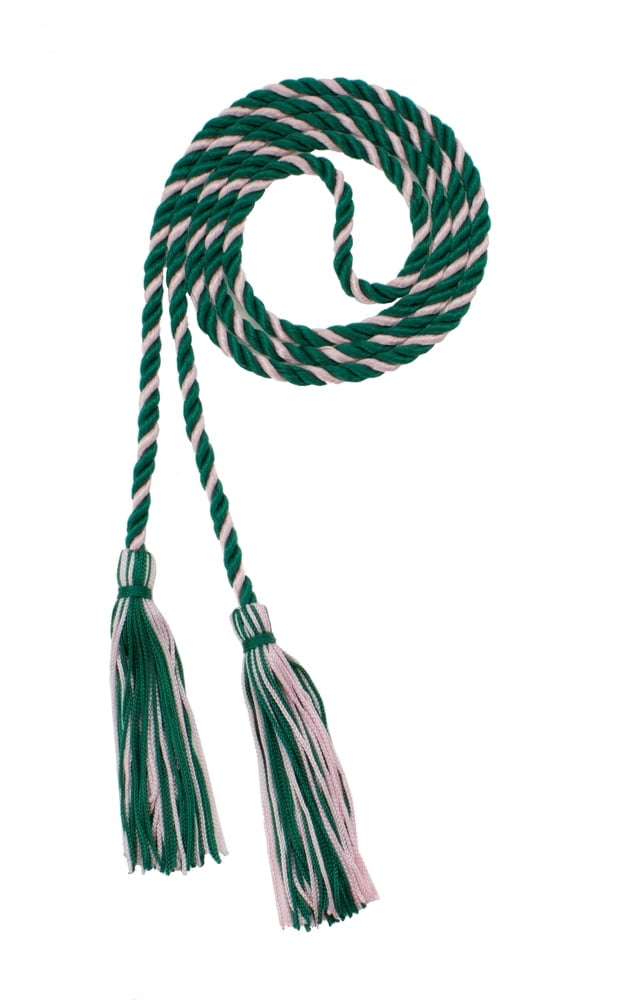 Graduation Honor Cord - DK GREEN / LT PINK - Every School Color ...