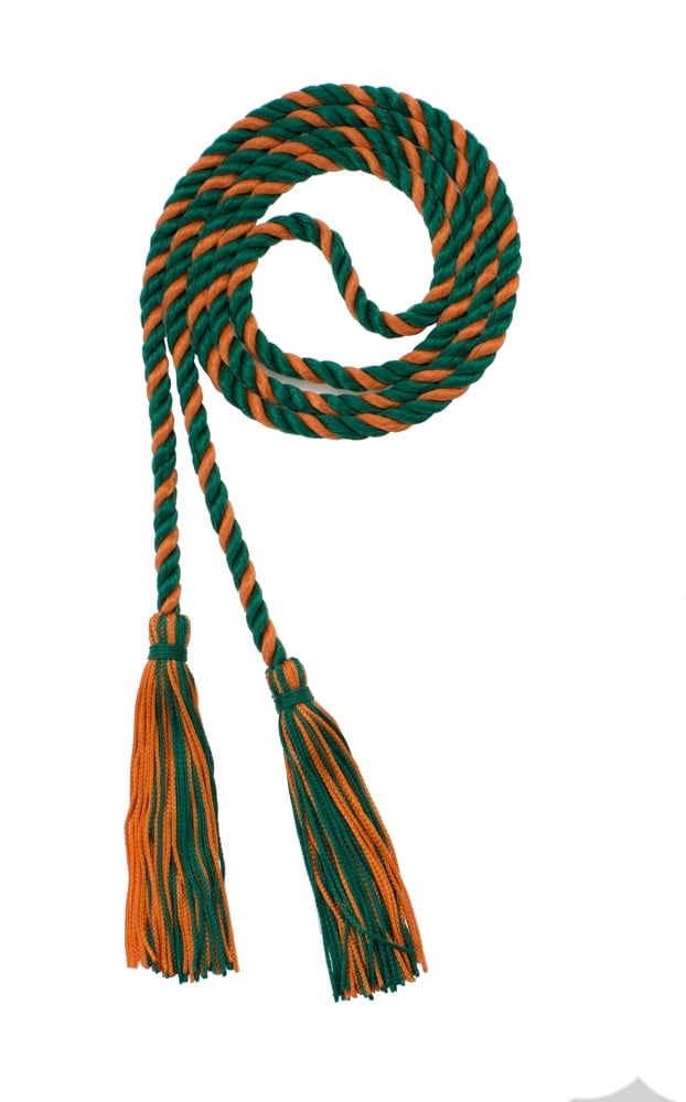 Graduation Honor Cord - DK GREEN / ORANGE - Every School Color ...