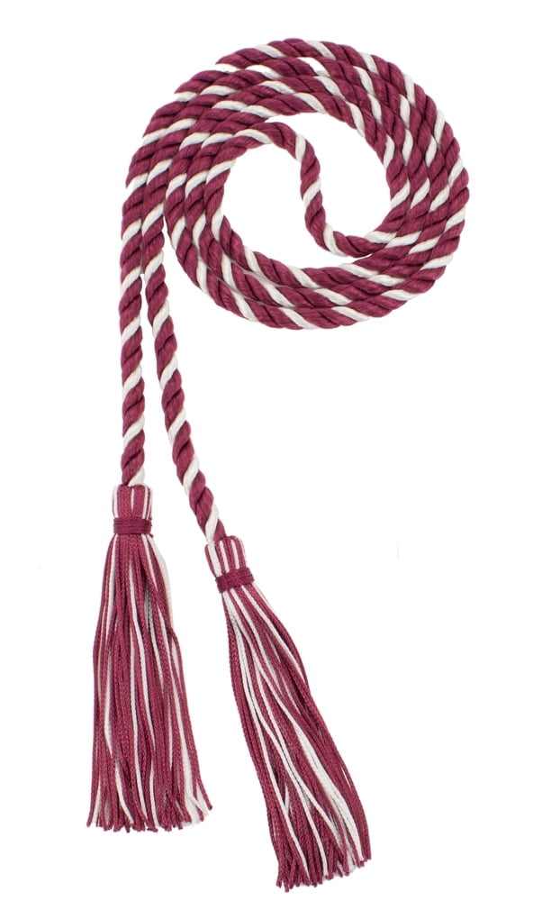 Graduation Honor Cord - MAROON / NATURAL - Every School Color Available ...