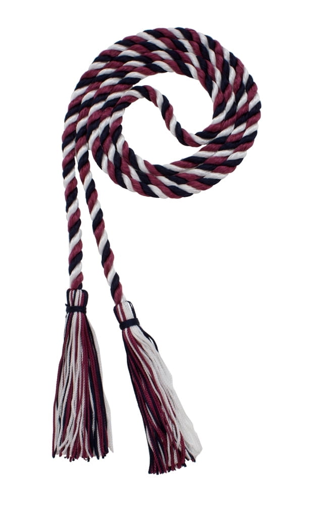 Graduation Honor Cord - NAVY / MAROON / WHITE - Every School Color ...