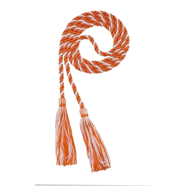 Graduation Honor Cord - ORANGE / WHITE - Every School Color Available ...