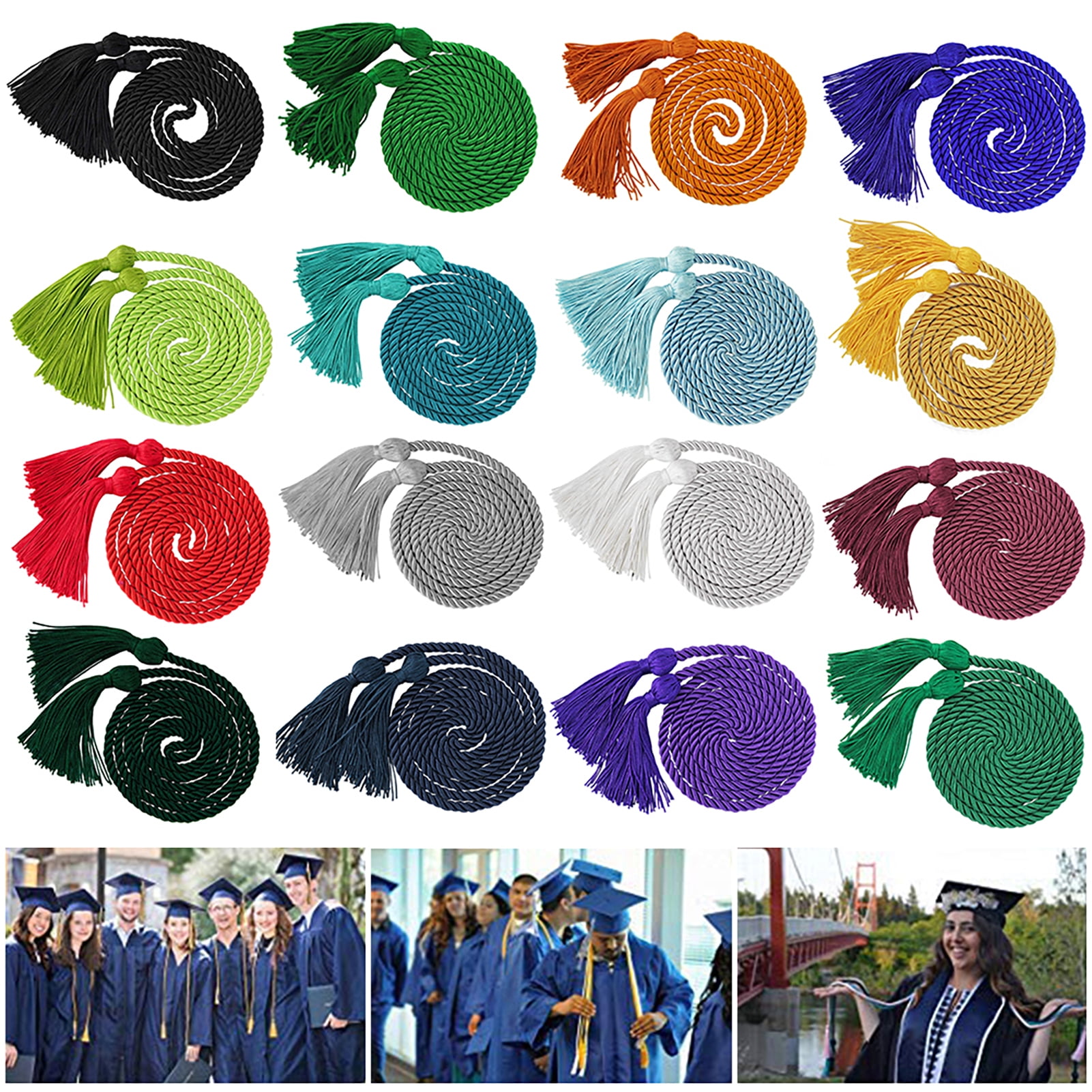 Graduation Honor Rope with Tassel Strong Material Yarn Cord Single Rope ...