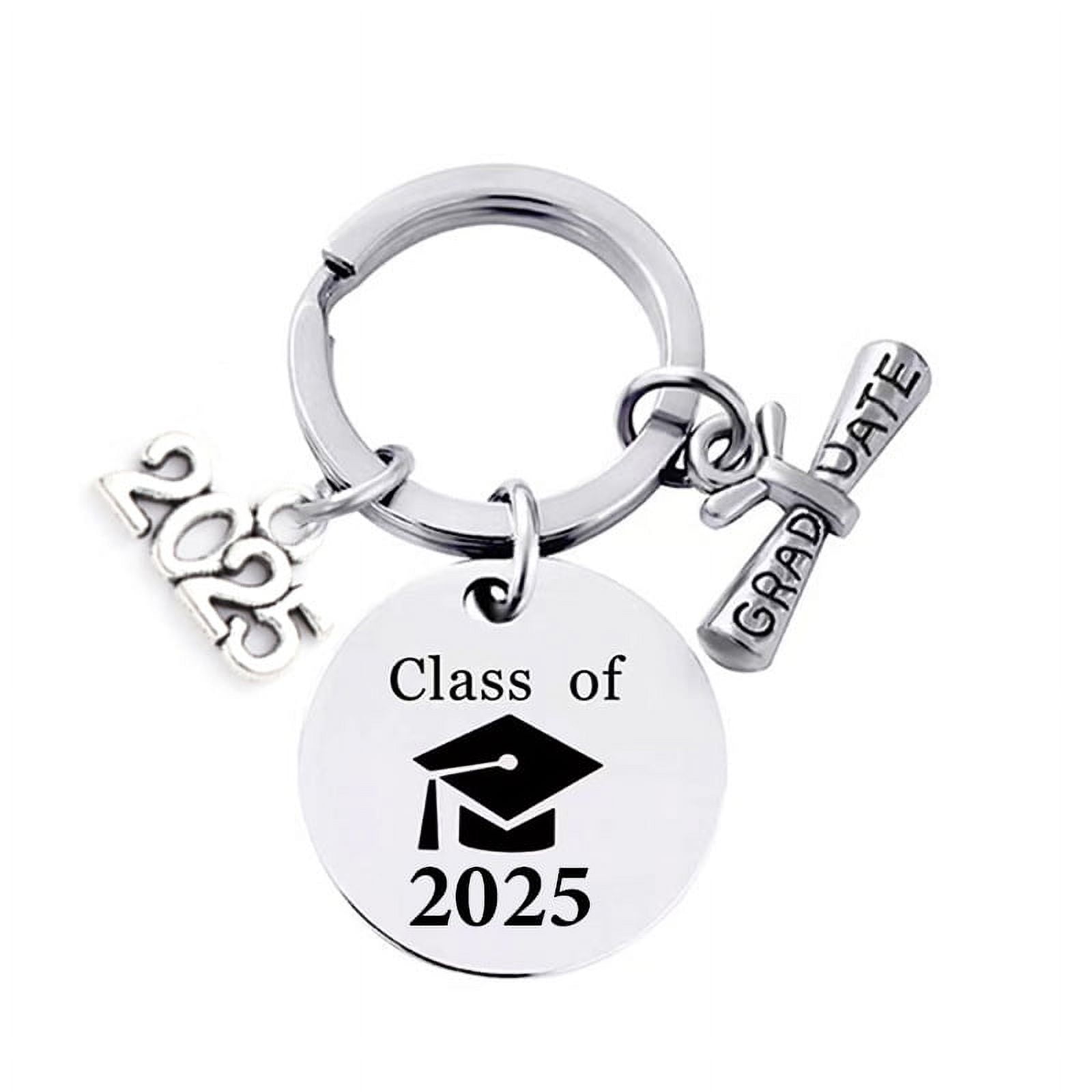 Graduation Keychain Unique Class of 2025 Key Chains Stainless Steel ...