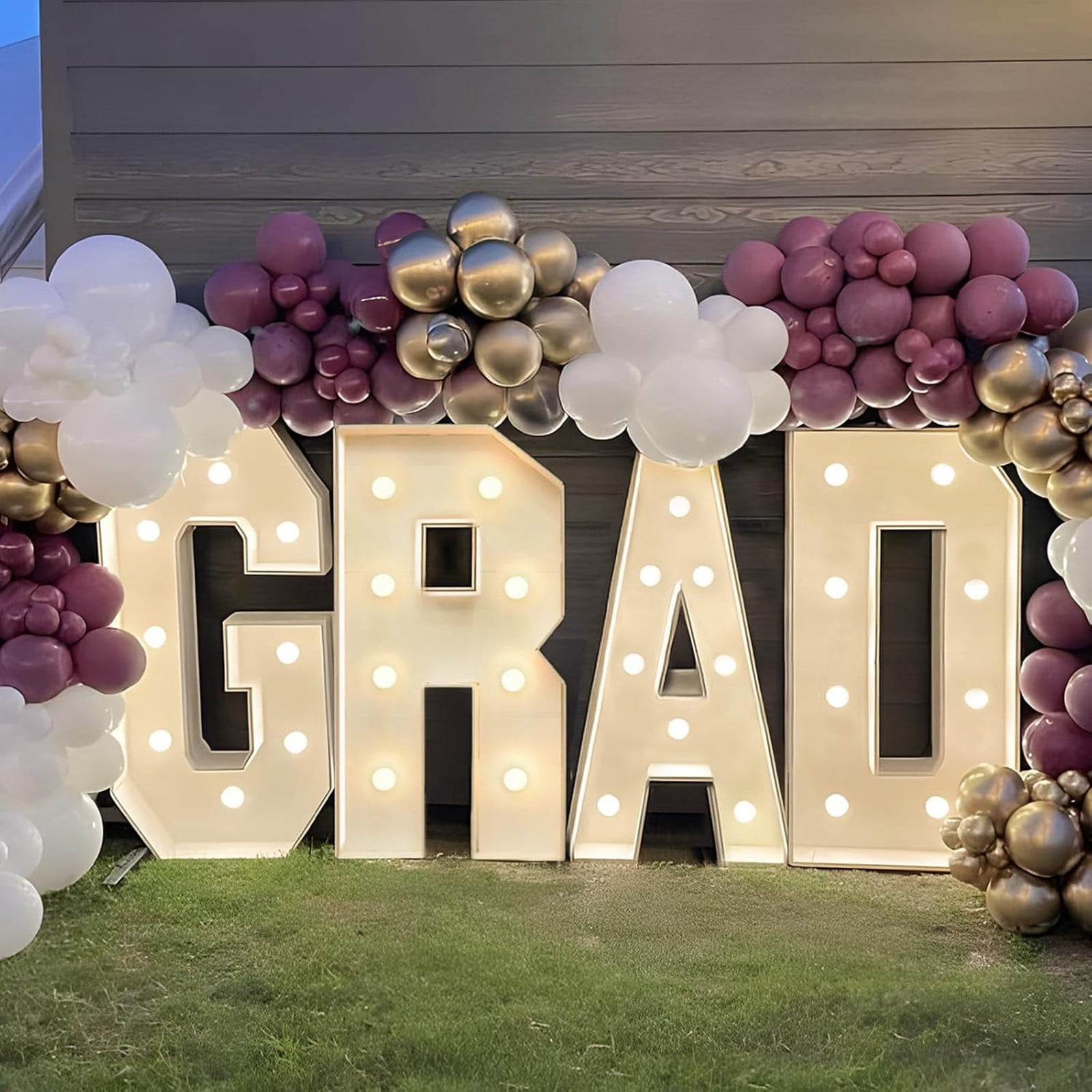 Graduation Led Light-Up Sign Grad Decorative Letters With Warm White ...