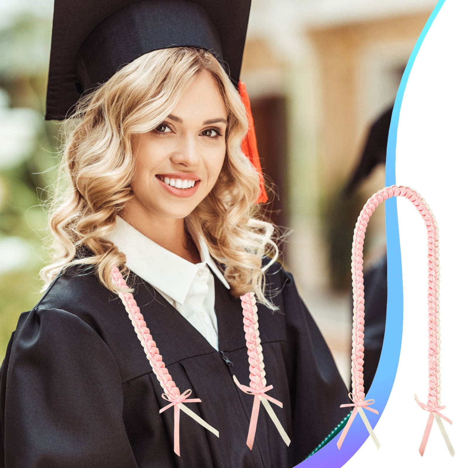 Graduation Leis Class of 2025 Handmade Ribbon Lei Honor Garland Braided Necklaces for for ...