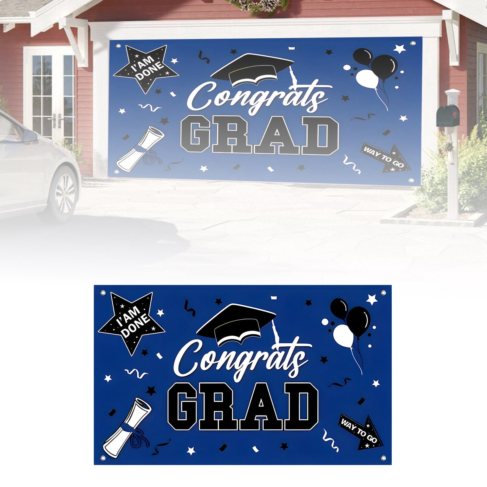 Graduation Lighted Garage Door Banner Cover 2025 Congrats Grad Large ...