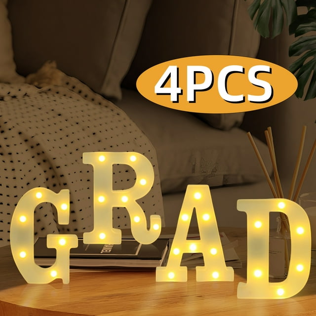 Graduation Lights Party Decoraiton Grad LED Letter Light Up Sign Class ...