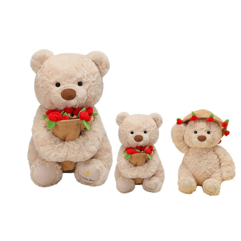 Graduation Medium Beige Class of 2025 Bear Plush with Rose Bouquet Hat ...