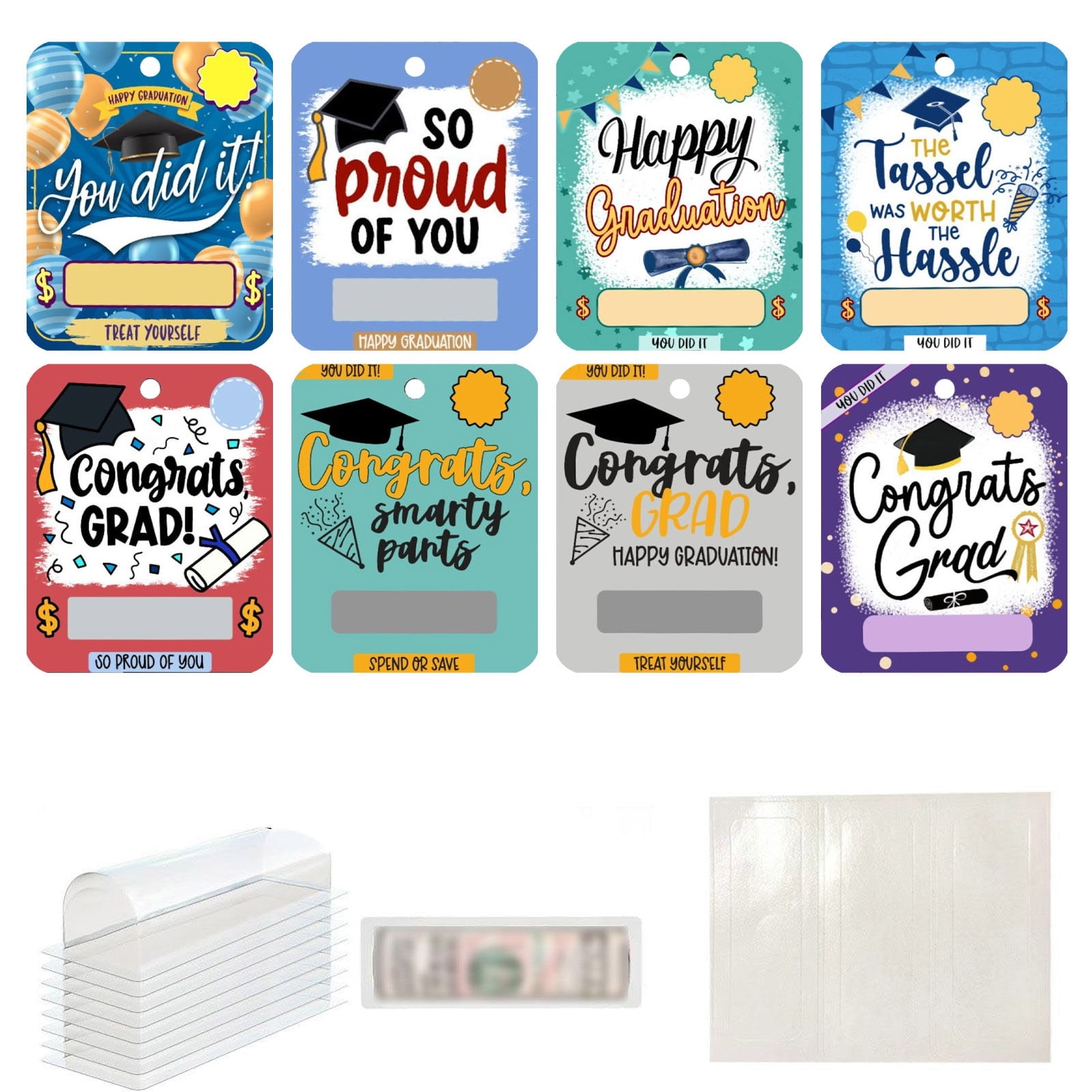 Graduation Money Holder Cards with Inspirational Quotes Set of 8 Unique ...