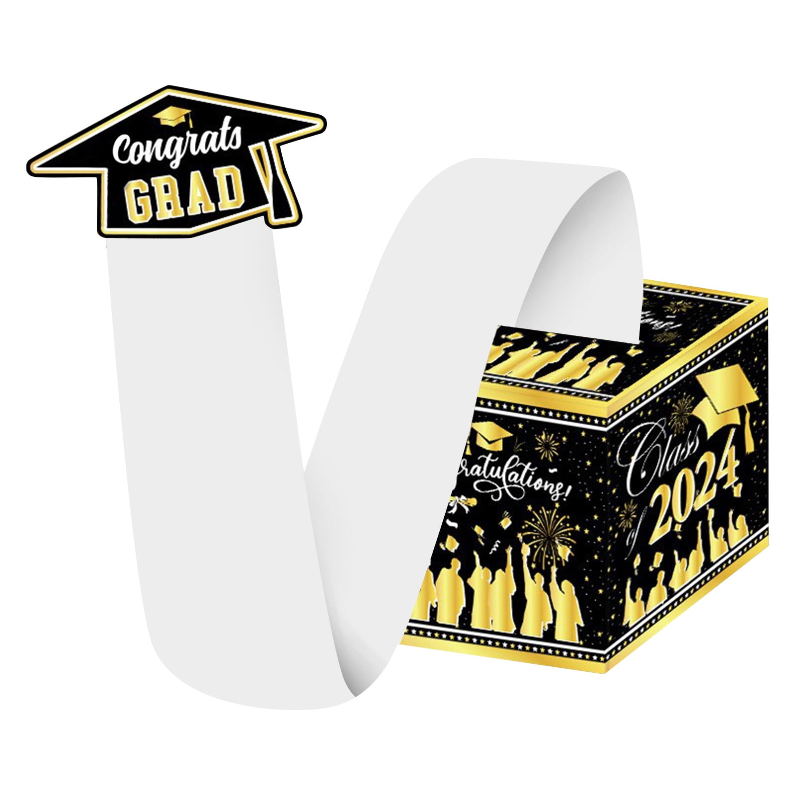 Graduation Money Pulling Surprise Box, Black and Gold Theme Paper ...