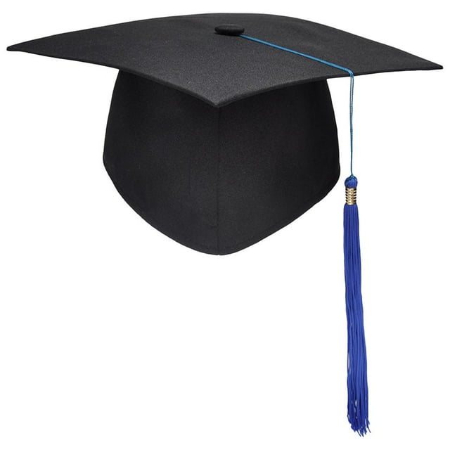 Graduation Mortarboard - Master's Fitted Black Cap Hat Gown Academic ...