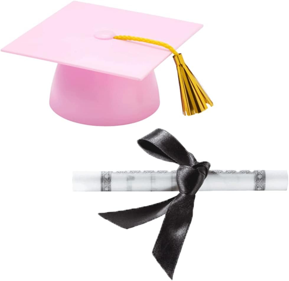 Graduation Mortarboard Square Hat Cake Topper Layon and Diploma ...