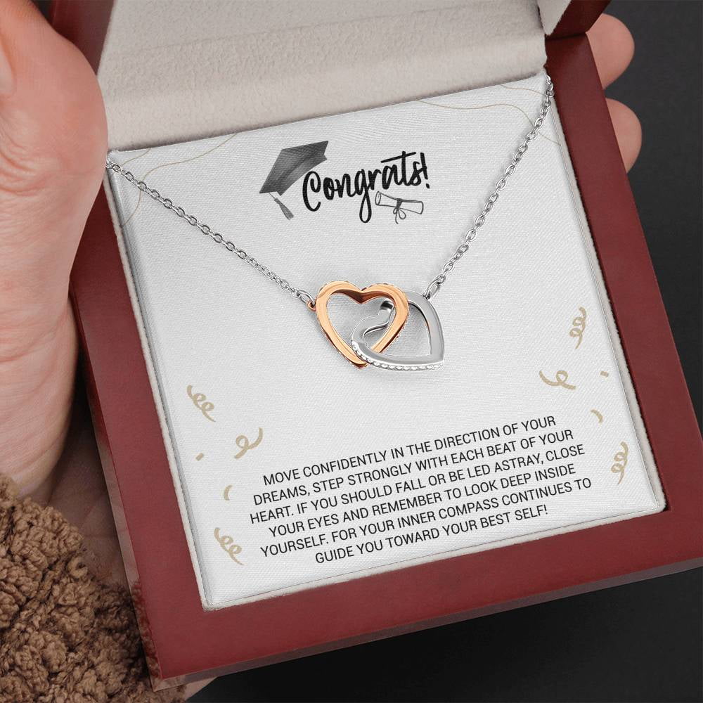 Graduation Necklace Gift - Move Confidently in the direction of your ...