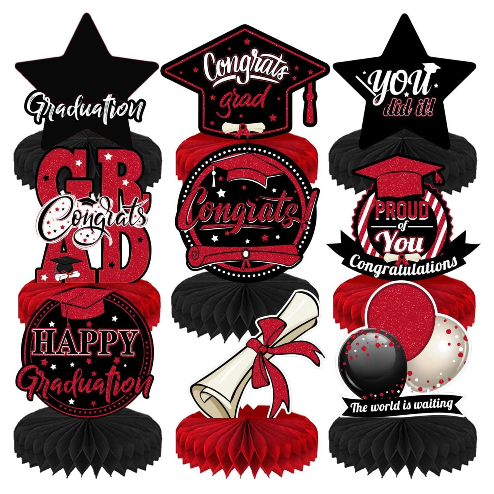 Graduation Ornaments Graduation Glory 2025 Premium Prom Night Honeycomb ...