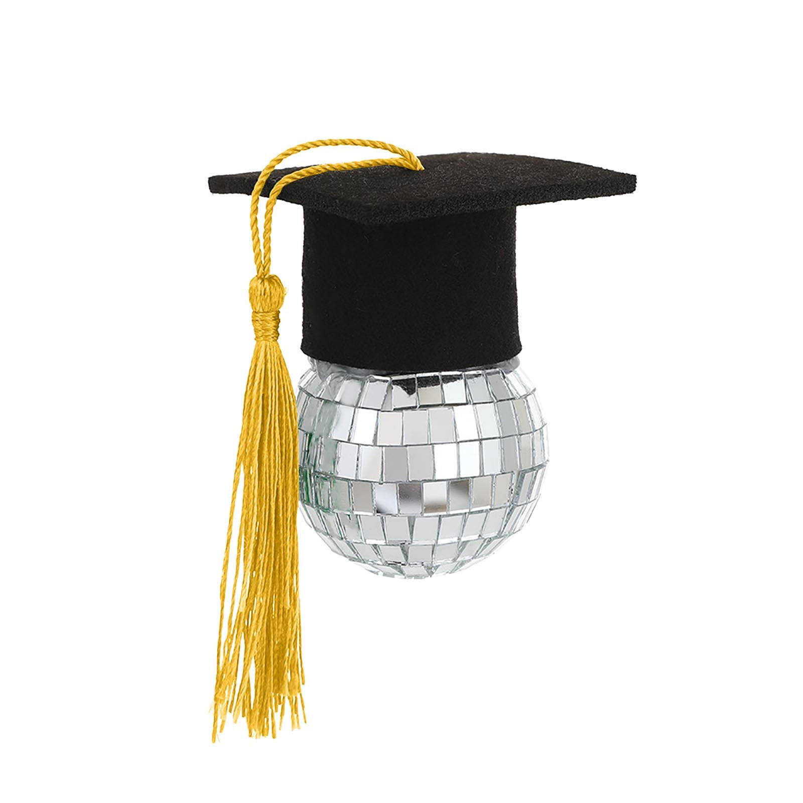 Graduation Ornaments Mirror Ball with Mini Graduation Hat Tiny Disco ...