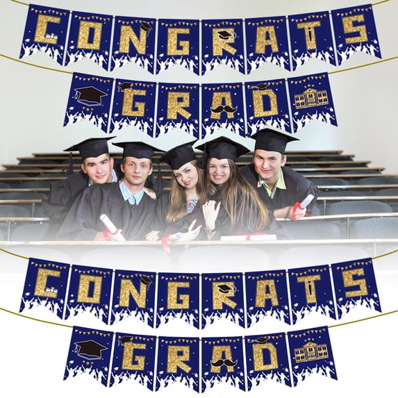 Graduation Paper Banner Flags with Hanging Loops, Biodegradable Class ...