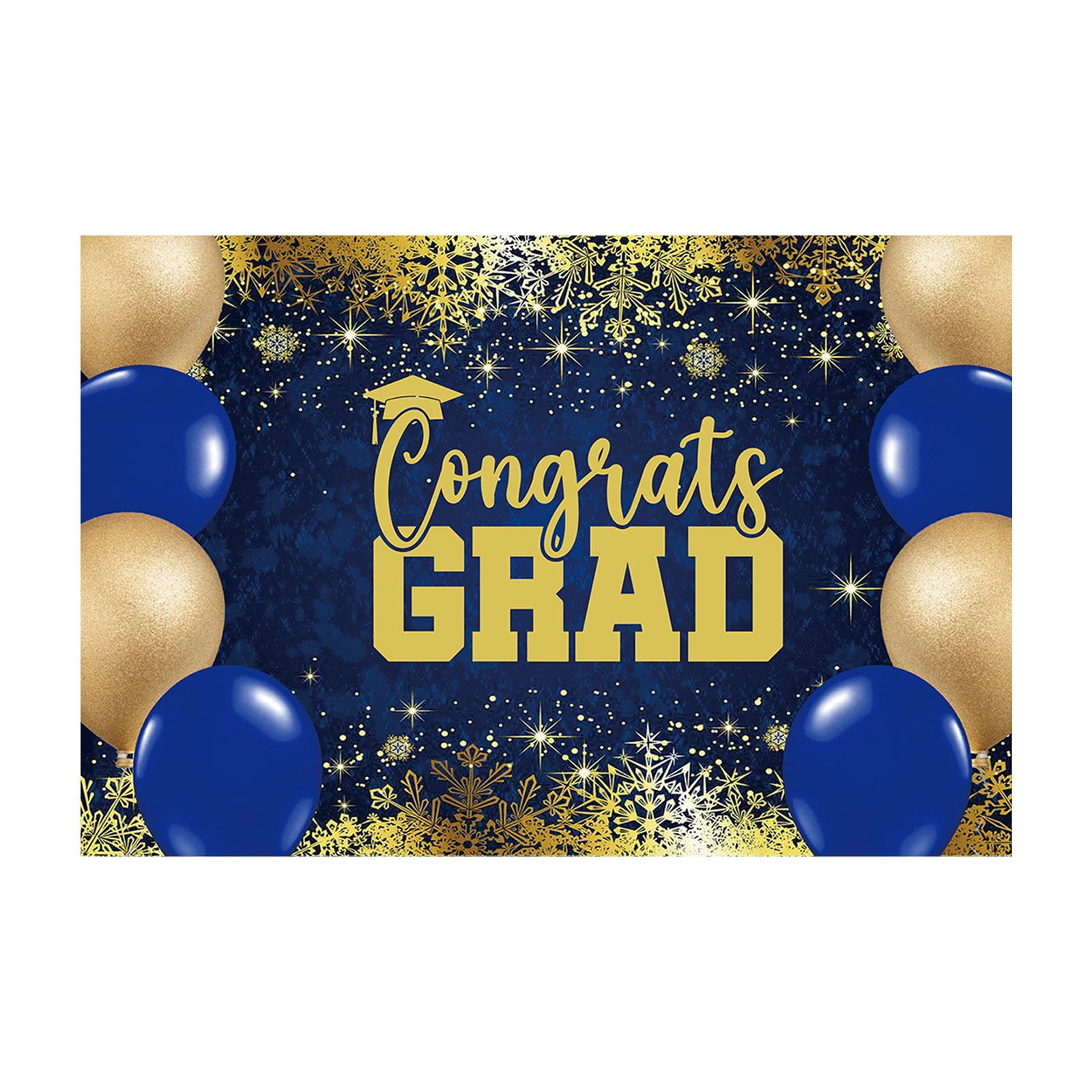 Graduation Party Backdrop Cloth | Happy Graduation Banner with Cap ...