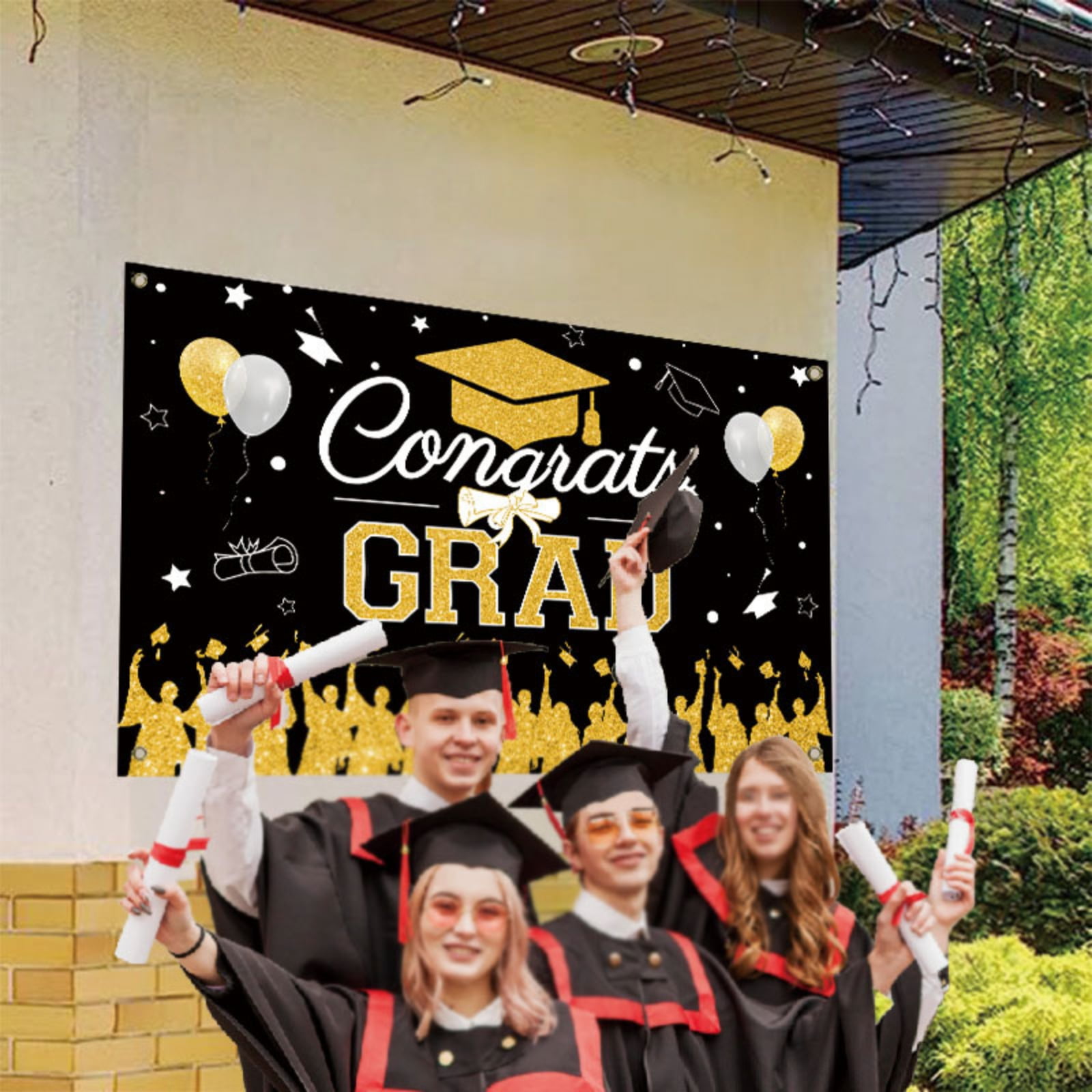Graduation Party Banner, 70" x 43"Graduation Decorations Congrats Grad ...