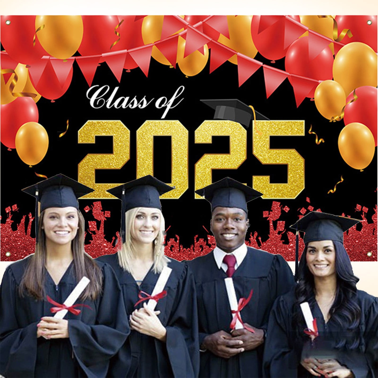 Graduation Party Banner Door Hanging Décor with GRAD Letters Year ...