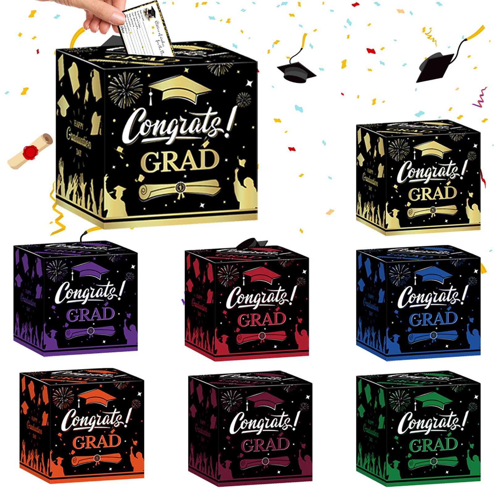 Graduation Party Card Box Decorative Congrats Grad Gift Box for ...