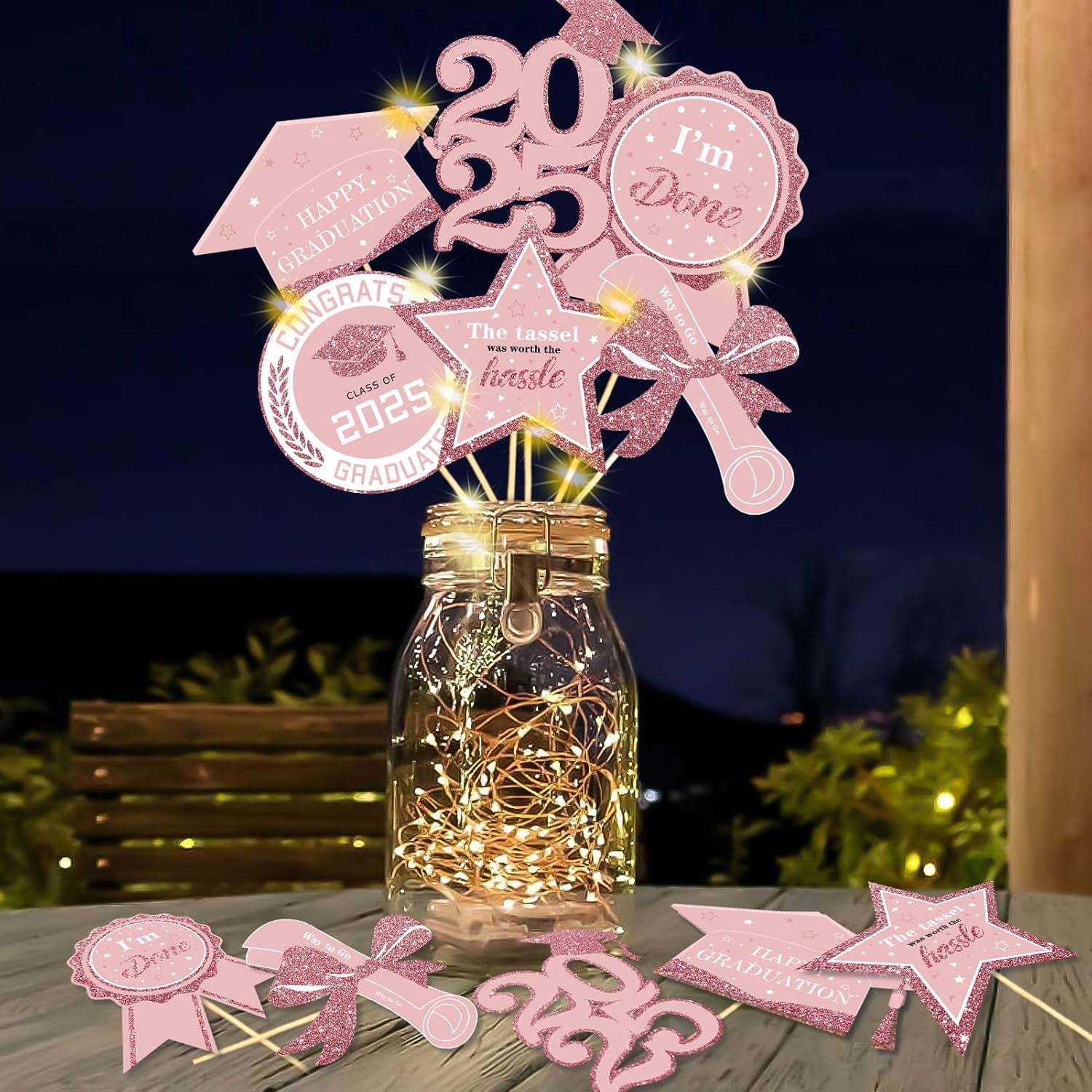 Graduation Party Centerpieces - 30 Pieces Glitter Centerpiece Sticks ...