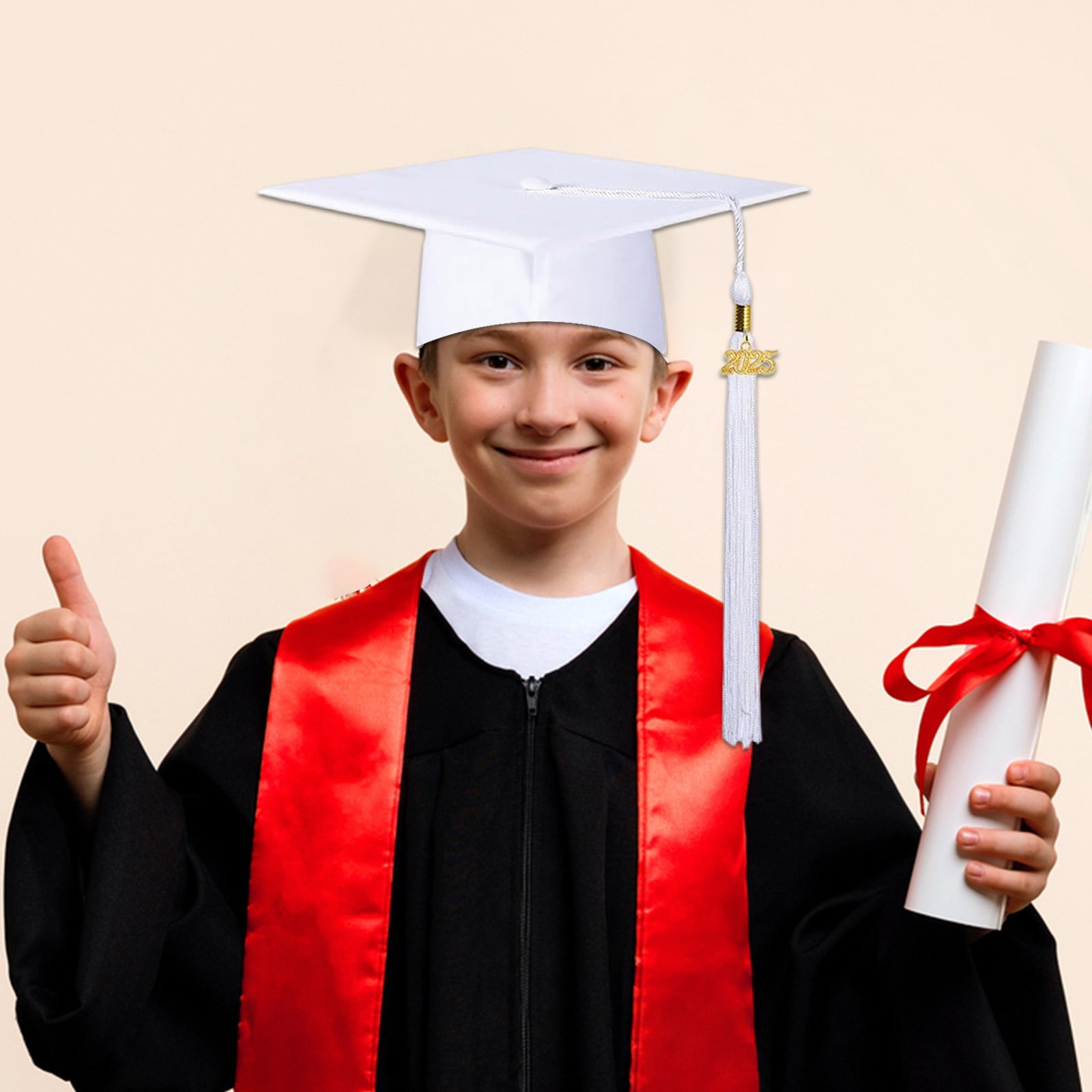 Graduation Party Decoration 2025 Graduation Cap Adult, 11 Inch White ...