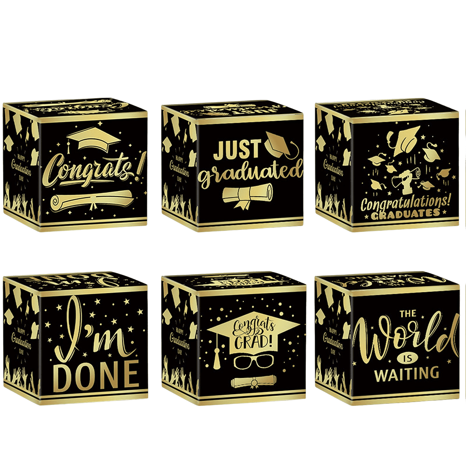 Graduation Party Decoration Blocks Set Celebrate with Inspirational ...