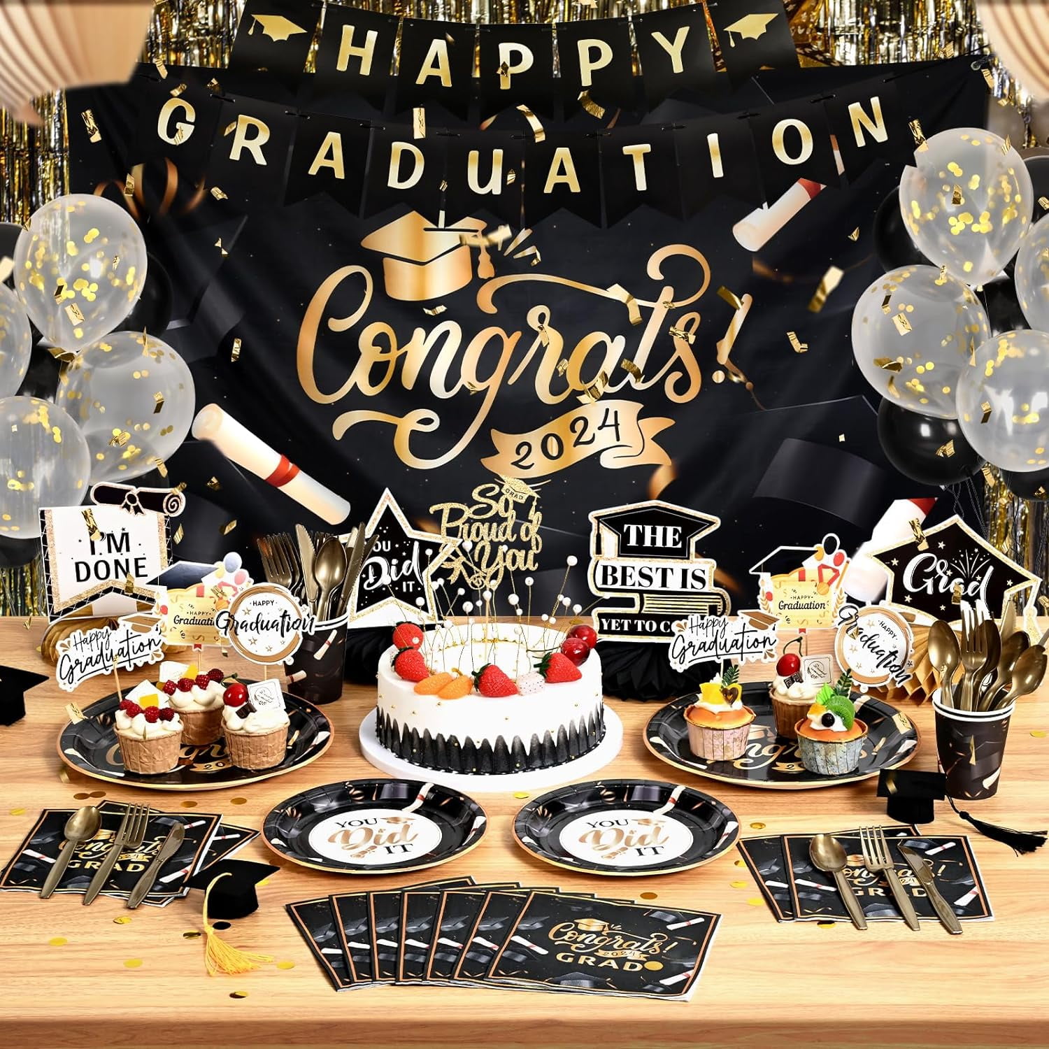 Graduation Party Decorations 2024, 245Pcs Graduation Decorations Class ...