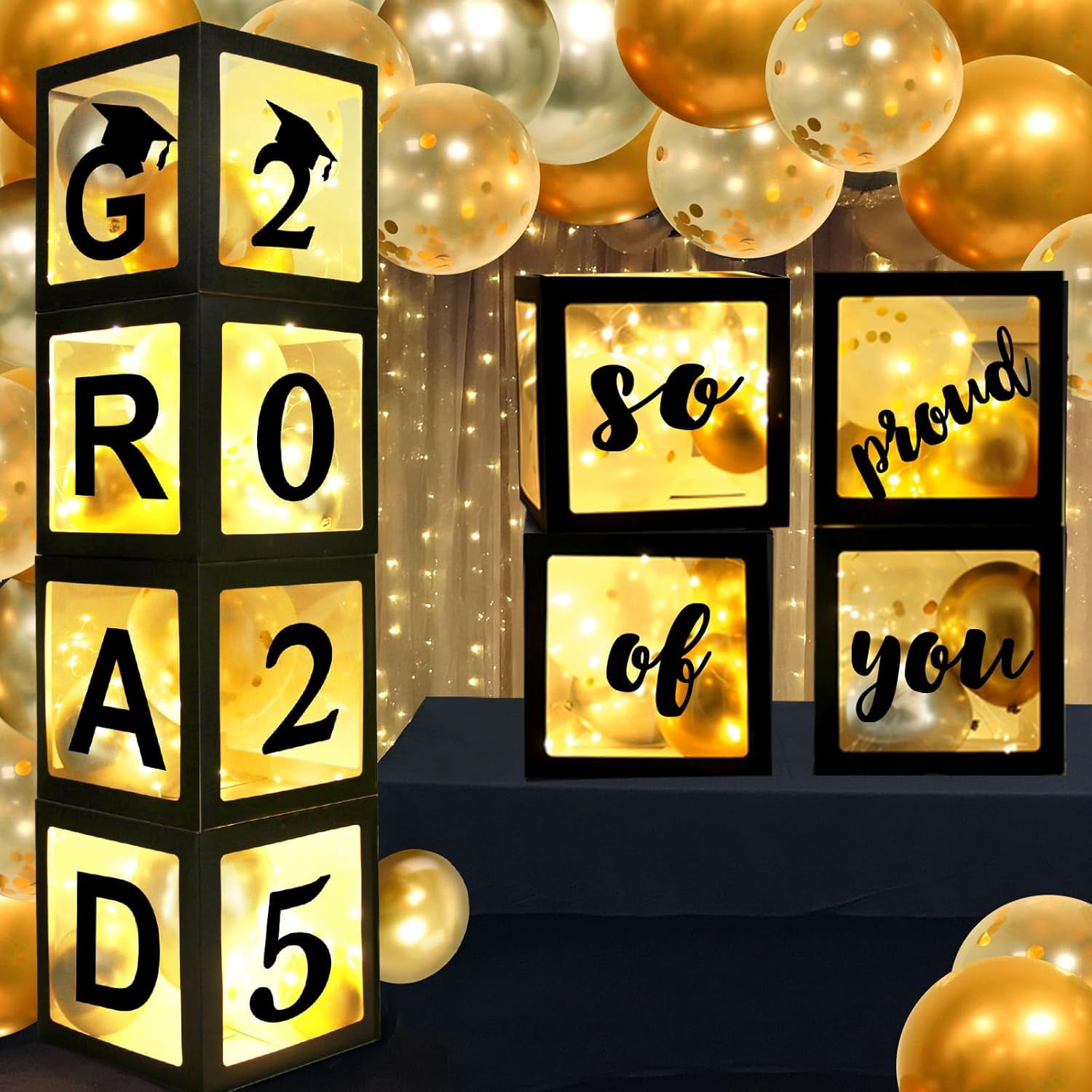 Graduation Party Decorations 2025 Graduation Balloon Boxes, 4Pcs ...