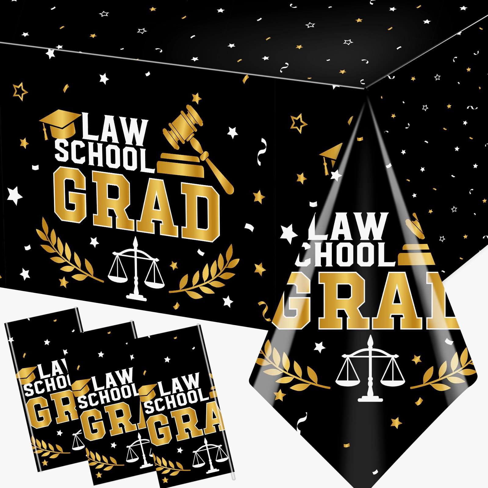 Graduation Party Decorations 3 pcs Law School Graduation Tablecloths ...