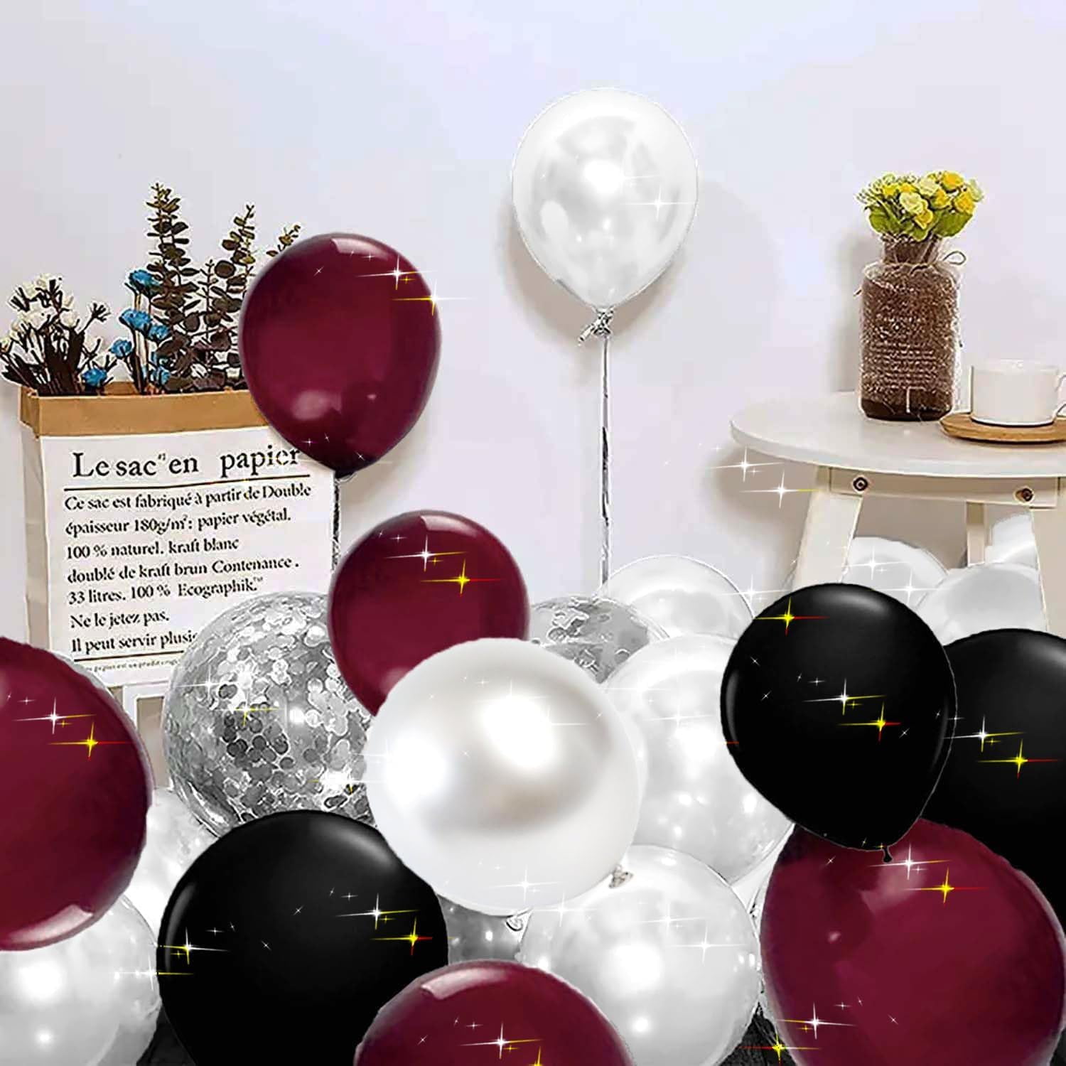 Graduation Party Decorations AJH3 Maroon White Black/Burgundy ...