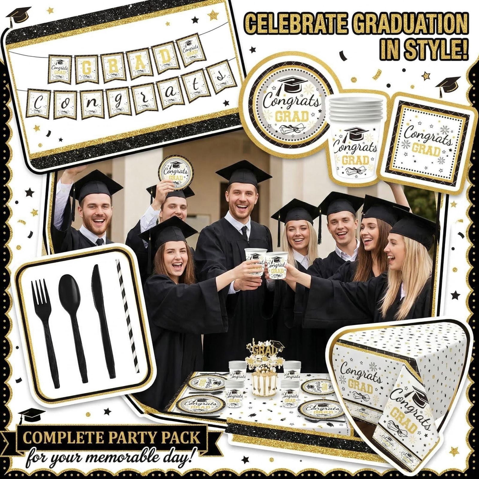 Graduation Party Decorations, Balloon Arch Kit With Gold Tassel ...