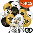 Graduation Party Decorations - 75 Pack of 12 Inch Black Gold Graduation ...