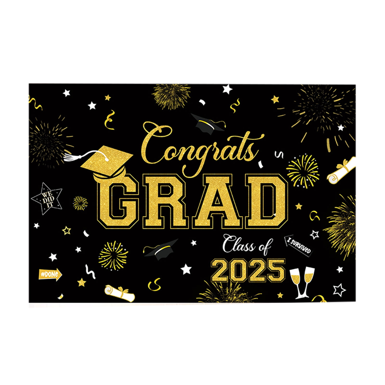 Graduation Party Decorations Blue Gold Congrats Grad Class of 2025 ...