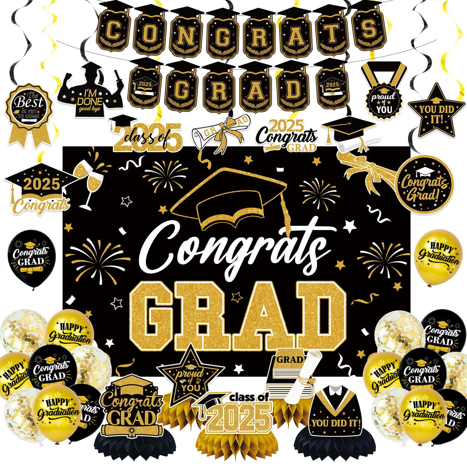 Graduation Party Decorations, Congrats Grad 2025 Graduation Decorations ...